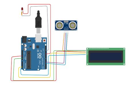 Circuit Design Ultrasonic Distance Sensor Tinkercad
