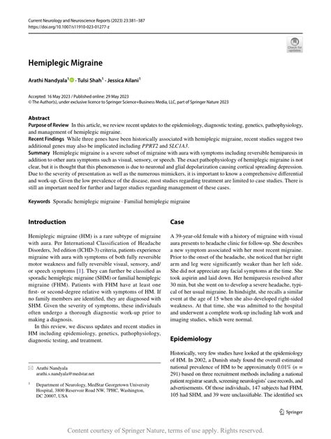 Hemiplegic Migraine