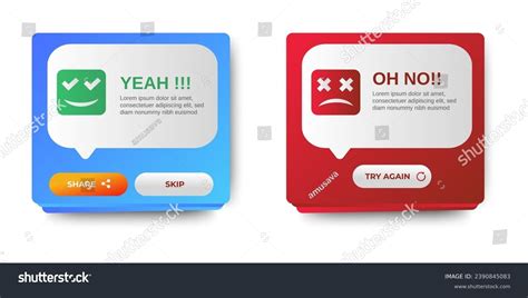 Success Error Message Popup Window Ui Stock Vector Royalty Free Shutterstock