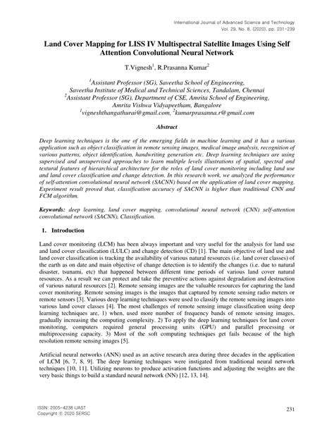Pdf Land Cover Mapping For Liss Iv Multispectral Satellite Images Using Self Attention