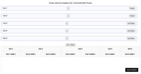 Rdg Bug Frozen Column Codesandbox