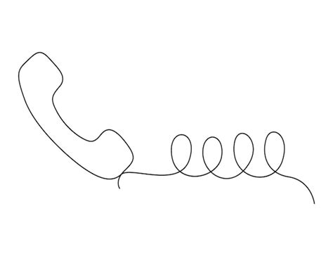 연속 라인 드로잉 터 일러스트레이션으로 전화 수신기 프리미엄 Ai 생성 벡터