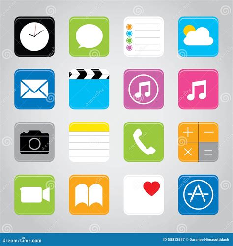 Touchscreen Smart Phone Mobile Application Button Icon Vector Illustration Stock Vector