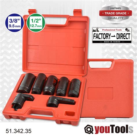 7pc Oxygen Sensor Diesel Injection Oil Pressure Sending Unit Vacuum Switch Socket Set Youtools