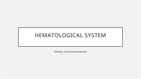 Intro To Hematological System Ppt