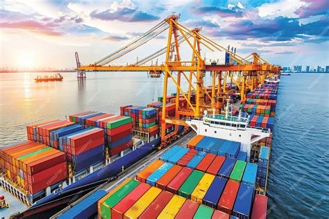 Automated Container Terminal Robotic Cranes And Automated Vehicles Loading And Unloading