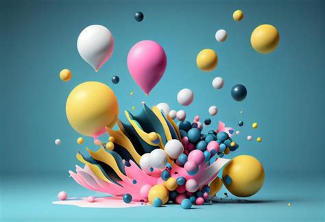 Premium Photo Assorted Colorful Balls Falling Down Jumping Bouncing Generative Ai