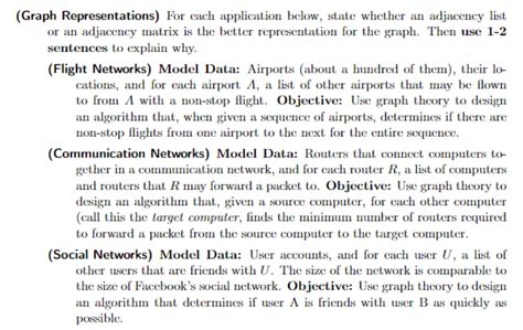 Solved Graph Representations For Each Application Below