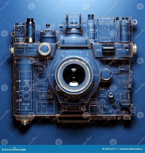 Analog Photography Blueprint Template Engineering Construction Stock