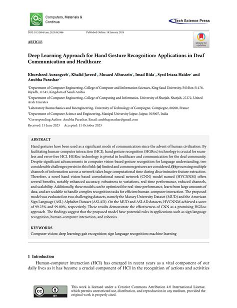 Pdf Deep Learning Approach For Hand Gesture Recognition Applications In Deaf Communication