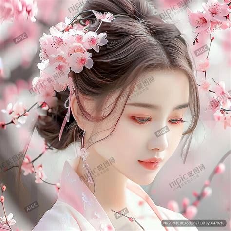 Ai创作图手绘桃花美女 桃花美人插画 桃花美女仕女图 写实人物插画 人面桃花 美女古典美女 优美桃花造型 粉色汉服女子 古装美女古典美女 桃花原创设计 宫廷美女仕女图杏花 古装美女艺术照 丫鬟