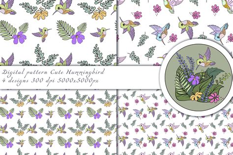 Cute Hummingbird Patternssublimation Graphic By Angel Art · Creative