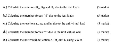 Solved Question Energy Method Using Virtual Work Method Chegg