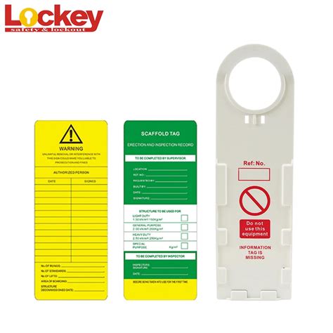 Safety Plastic Scaffold Inspection Tag Printable Scaffolding Holder Tag Kits Warning