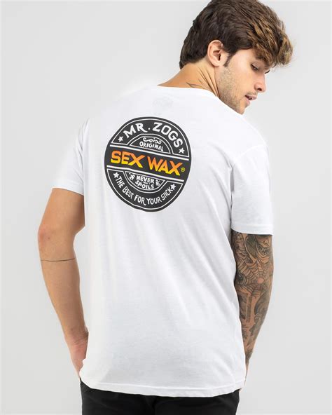 Shop Sex Wax Word Fade Orange T Shirt In White Fast Shipping And Easy