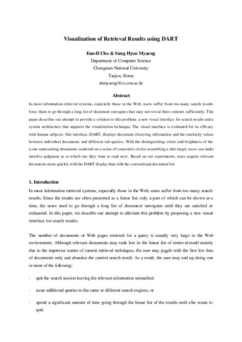 Pdf Visualization Of Retrieval Results Using Dart