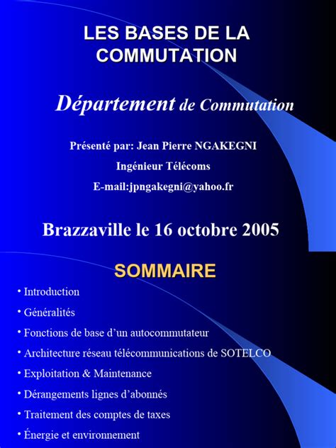 Bases De Commutation Pdf Commutateur Téléphonique Ingénierie Informatique