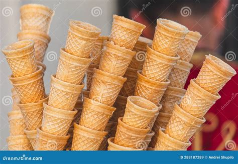 Wafer Cups For Ice Cream Stock Image Image Of Dessert 288187289
