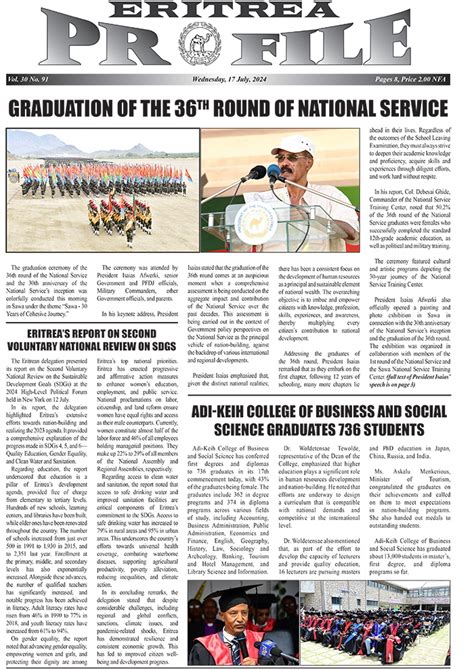 Eritrea Profile 17 July 2024 Eritrea Ministry Of Information