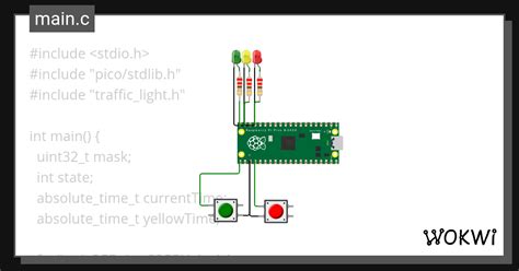 Traffic Light Pico Wokwi Esp32 Stm32 Arduino Simulator