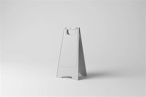 회색조 단색의 흰색 배경에 그림자를 드리우는 흰색 젖은 바닥 표지판 미니멀리즘과 넘어지고 미끄러질 위험의 개념에 대한 삽화 미끄러운에 대한 스톡 사진 및 기타 이미지