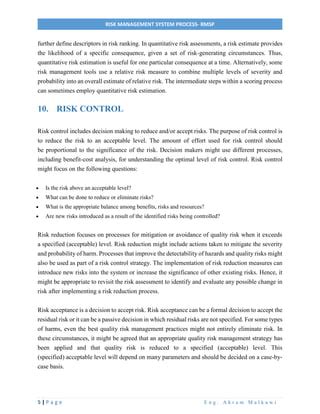 Risk Based Thinking RMSP RISK MANAGEMENT SYSTEM PROCESS PDF