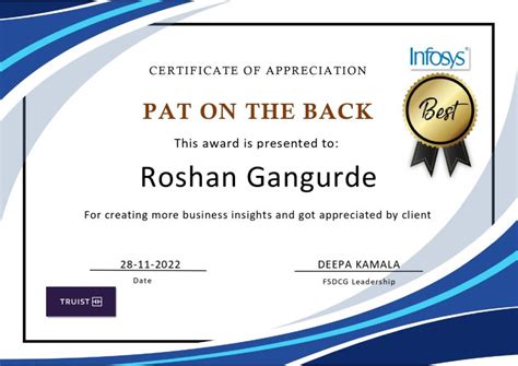 Roshan Gangurde On Linkedin Internalaward Infosyspune Awardwinner Fsdcg