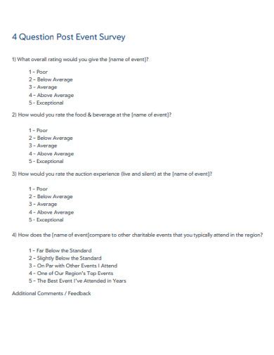 Event Survey Examples To Download