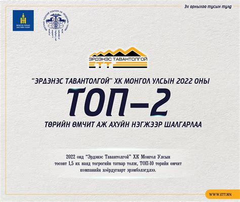 “Эрдэнэс таван толгой” ХК ТОП 2 дахь төрийн өмчит аж ахуйн нэгжаар шалгарчээ Nio Mn