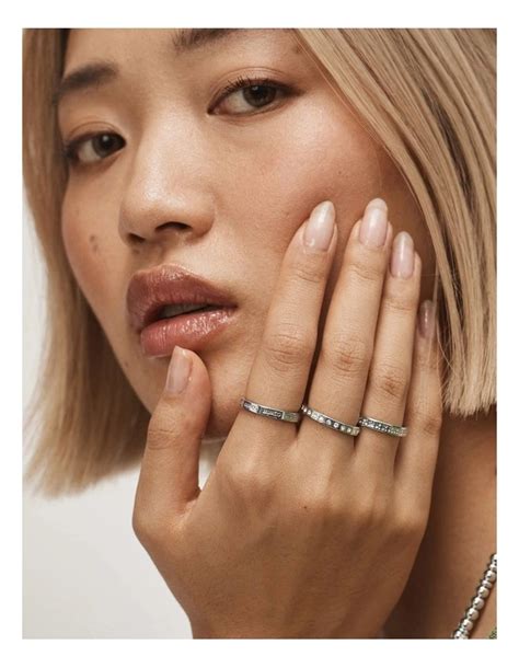 Mimco Halo Ring Stack In Silver Myer