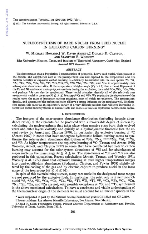 Pdf Nucleosynthesis Of Rare Nuclei From Seed Nuclei In Explosive Carbon Burning