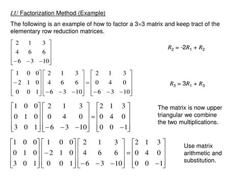 Ppt Lu Factorizations Powerpoint Presentation Free Download Id3207172