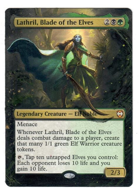 Lathril Blade Of The Elves Altered Art Mtg Magic Full Extended
