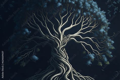 A Majestic Towering Tree With Its Branches Intertwined In A Symbol Of