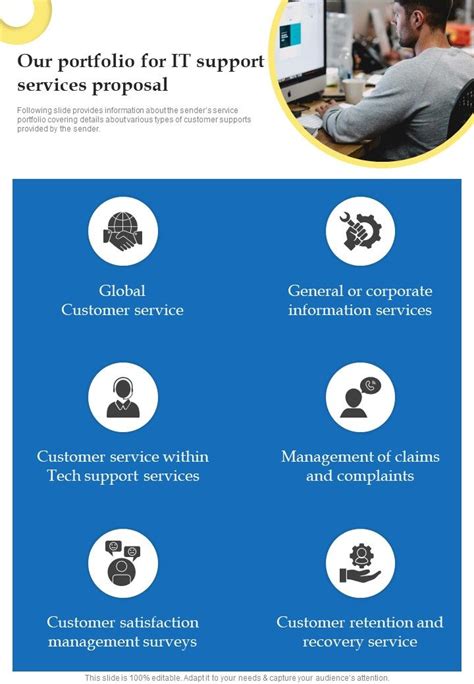 Our Portfolio For It Support Services Proposal One Pager Sample Example Document PPT Sample