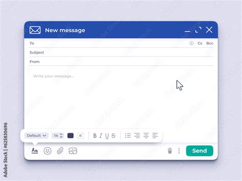 Vetor De Empty Email Window Mail App Interface Template Sending Email Mockup And New Message
