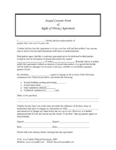 Sexual Consent Forms Word Excel Templates