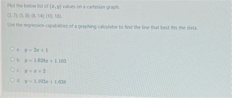 Solved Plot The Below List Of Xy ﻿values On A Cartesian
