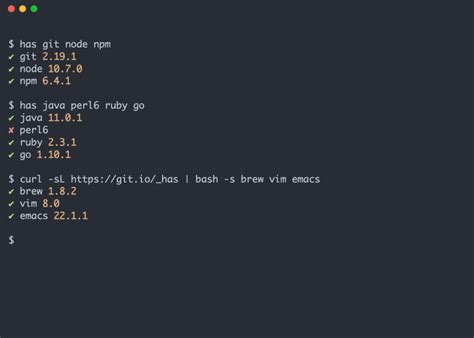Has Checks Presence Of Various Cli Tools And Their Versions On The Path Terminal Trove