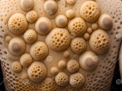 3d Rendering Of Human Skin With A Hole And Pus On It Photo For Trypophobia Stock Illustration