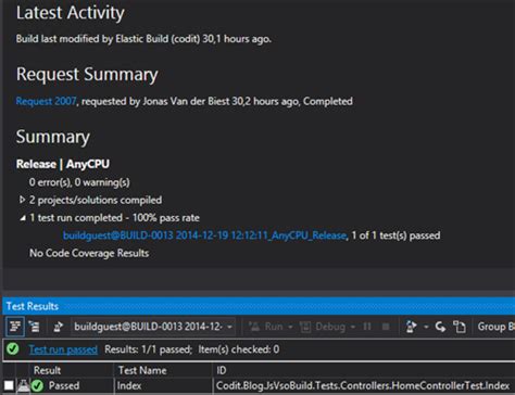 Continuous Integration With Javascript Nunit On Tfsbuild Part 33 Codit