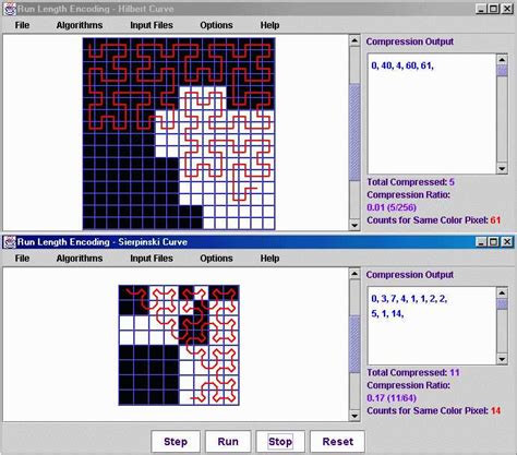 Compressing A 16x16 Bitmap Using The Hilbert And Sierpinski Curves