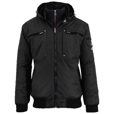 Sidedeal Mens Heavyweight Tech Jacket With Detachable Hood