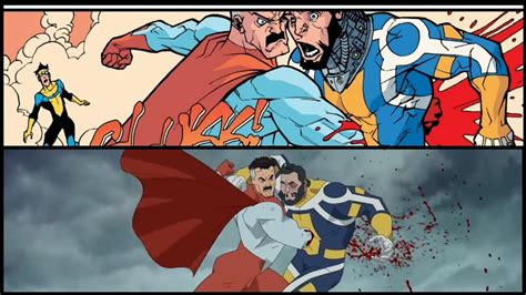 Omni Man Vs The Immortal All Comic References Invincible Youtube