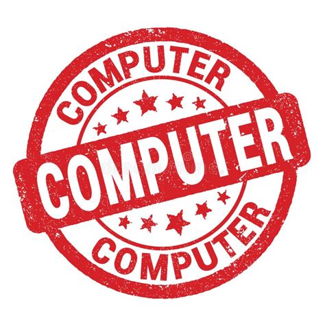 Computer Text Written On Red Round Stamp Sign Stock Illustration
