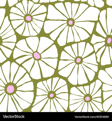 Abstract Retro Style Floral Seamless Pattern Hand Vector Image