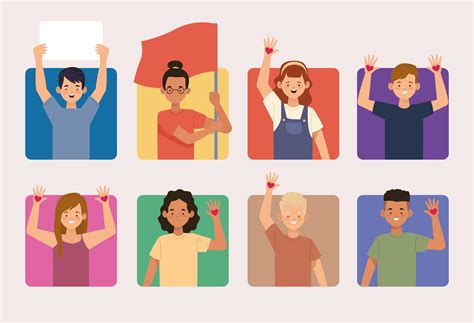 Ocho Activistas De Derechos Humanos 4713866 Vector En Vecteezy