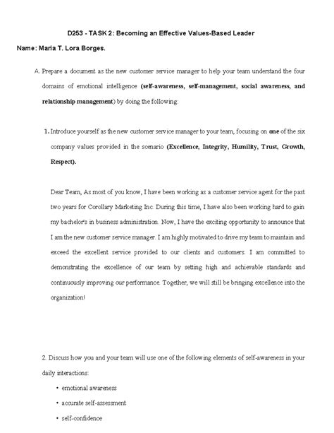 D253 V4 Rsm3 Task 2 Template 0524 D253 Task 2 Becoming An Effective Values Based Leader