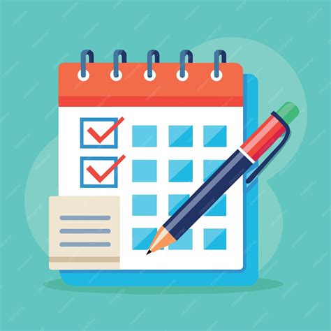 Pen On Checklist With Checkbox Notepad On Clean Calendar Using As