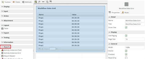 Workflow Data Grid Control Report